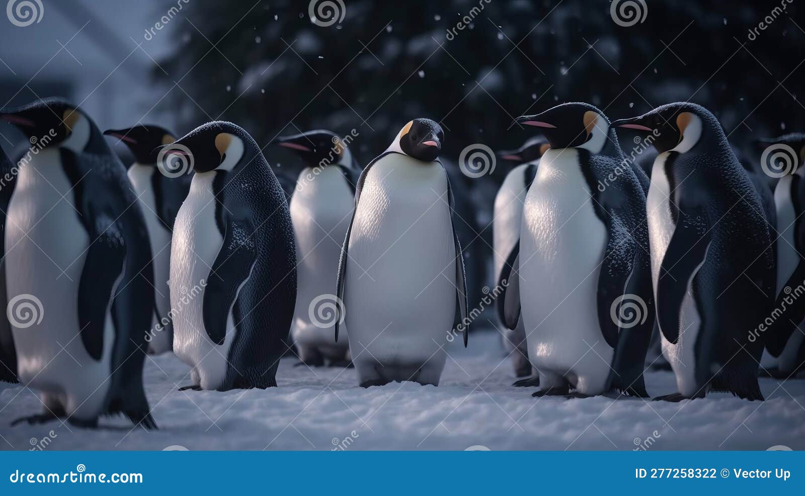 Group of Penguins Standing Next To Each Other. Generative AI Stock ...