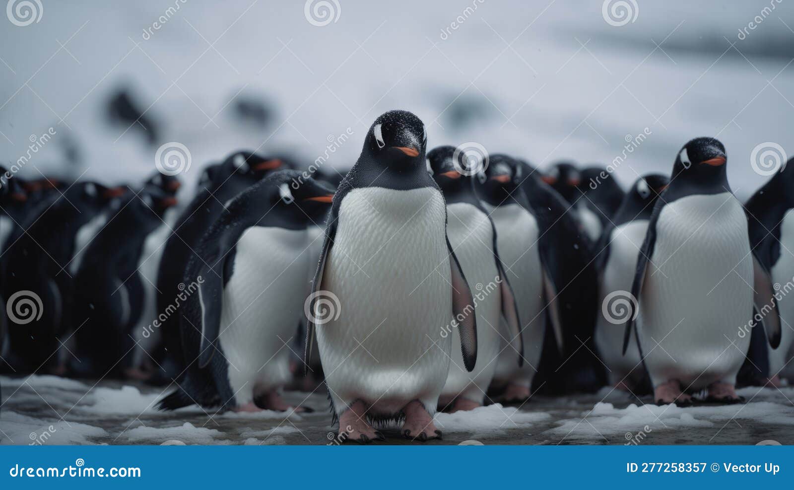Group of Penguins Standing Next To Each Other. Generative AI Stock ...