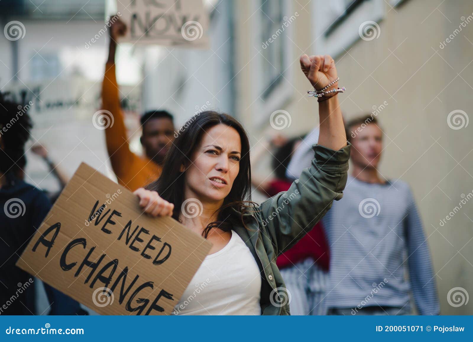 Group of People Activists Protesting on Streets, Strike and ...