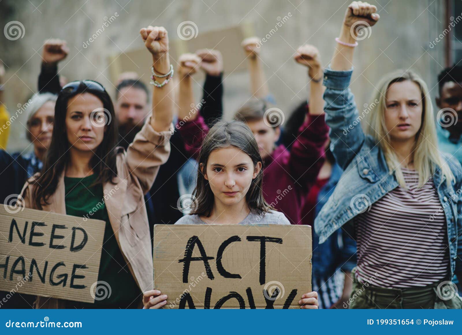 Group of People Activists Protesting on Streets, Strike and ...