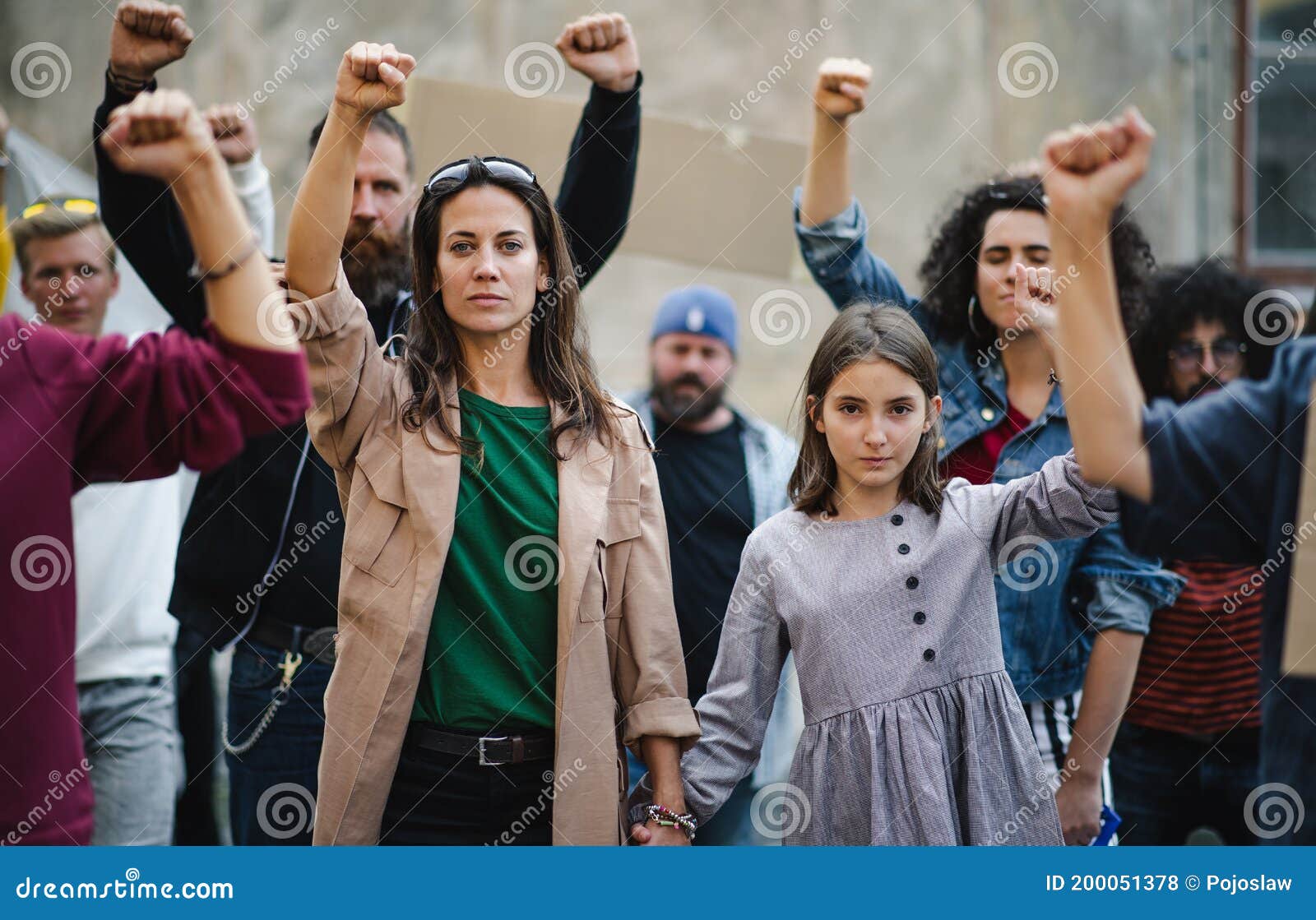 Group of People Activists Protesting on Streets, Strike and ...