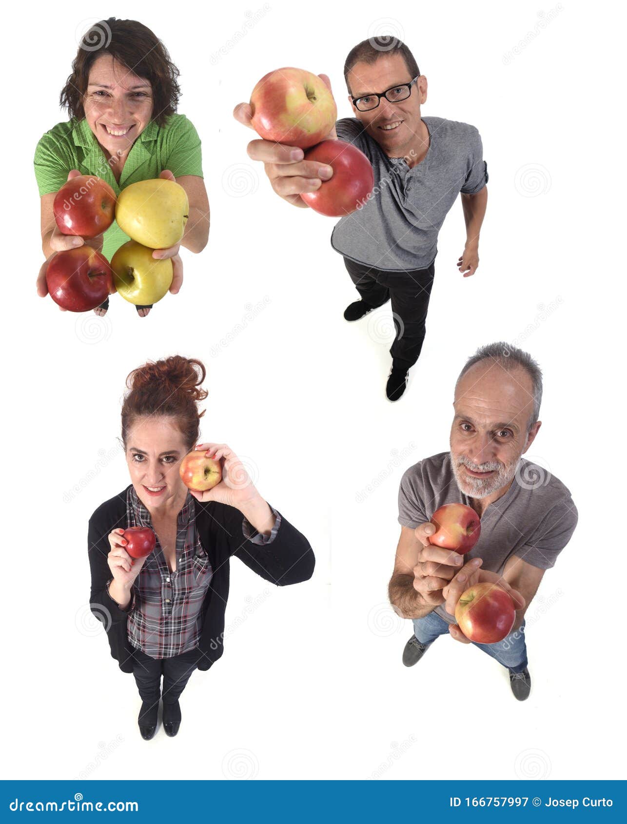 Group of People with Apple on White Background Stock Image - Image of ...