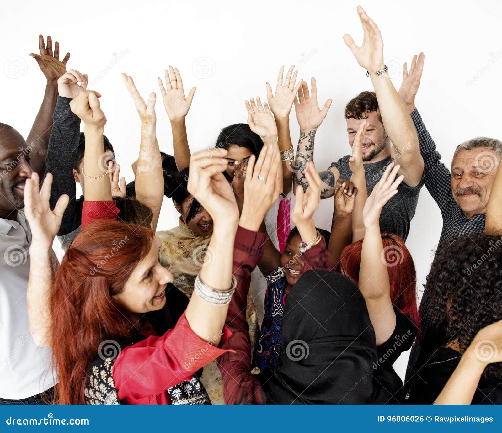 Group of People Arms Raised and Celebration Stock Photo - Image of ...