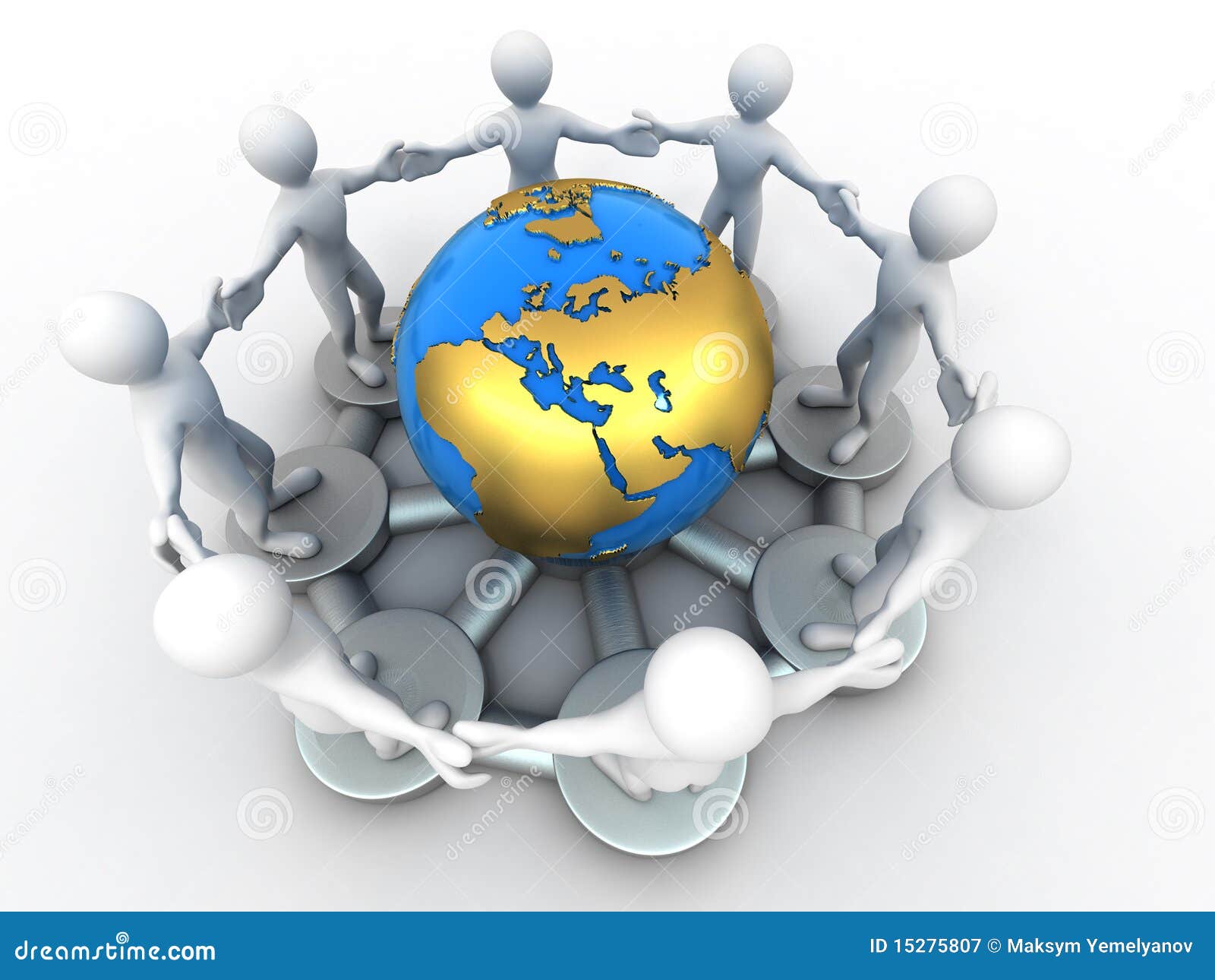 Group of People Around of Earth Stock Illustration - Illustration of ...