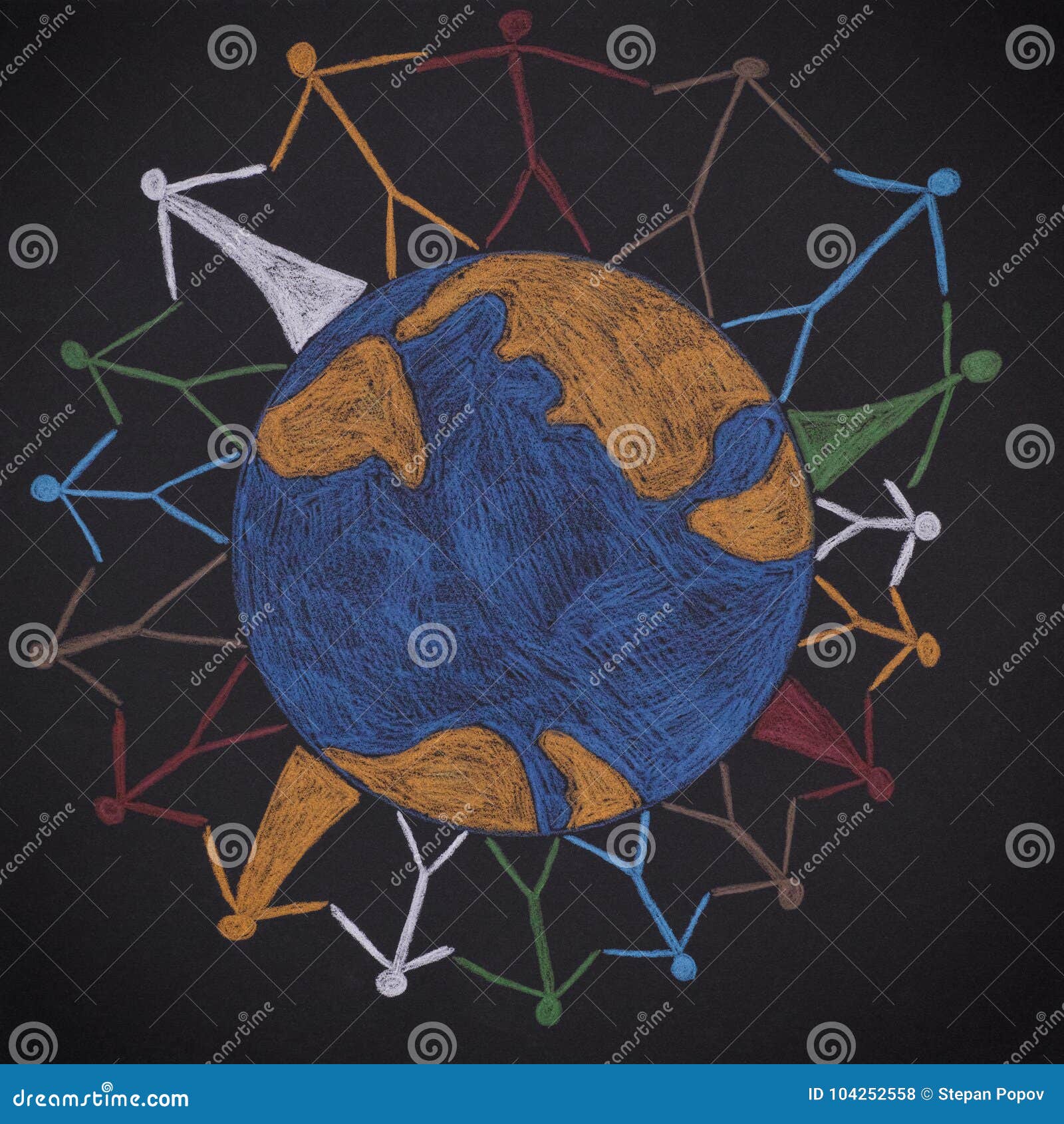 Group of People Around the World Stock Illustration - Illustration of ...