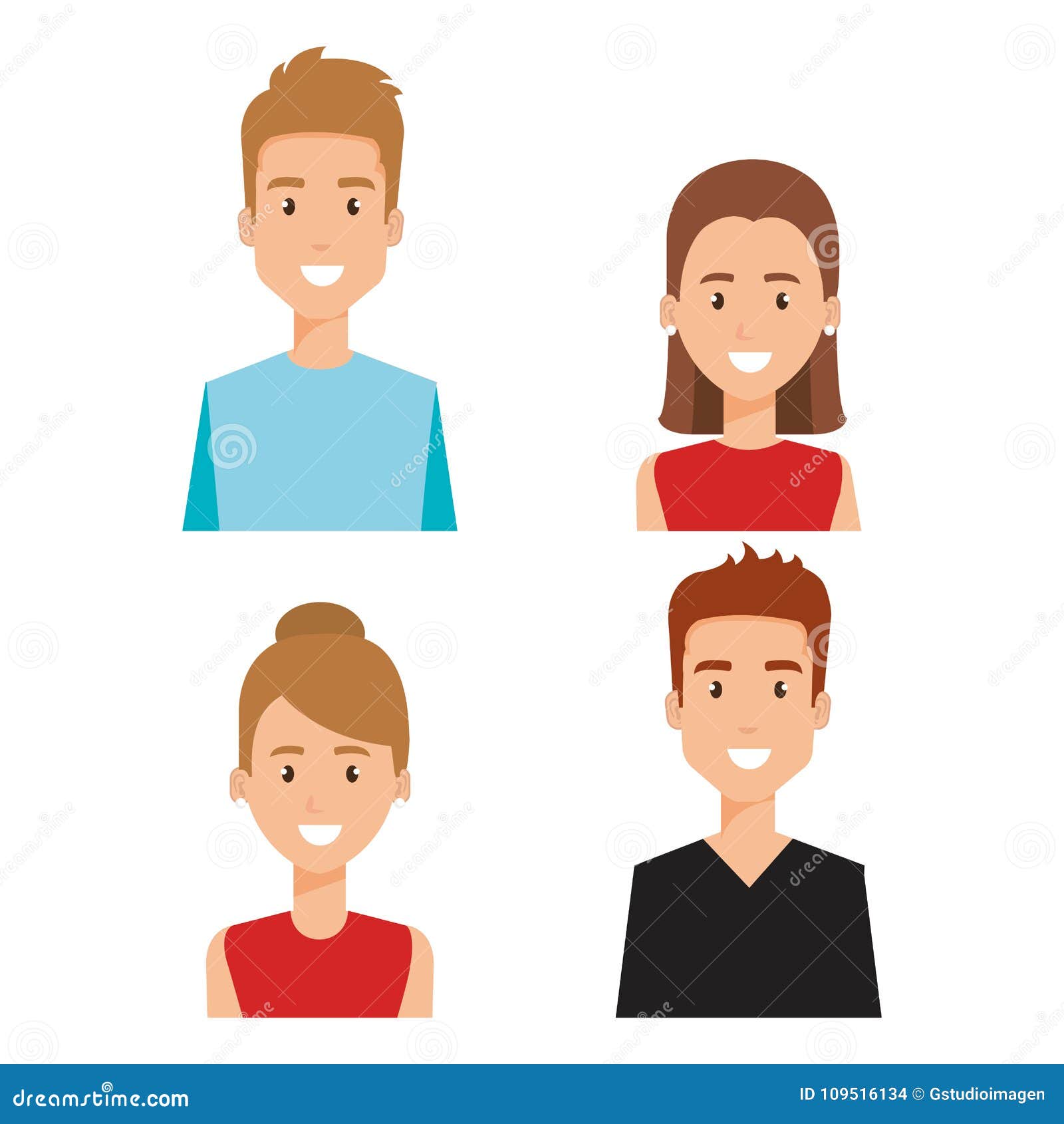 Group of People Avatars Characters Stock Vector - Illustration of ...