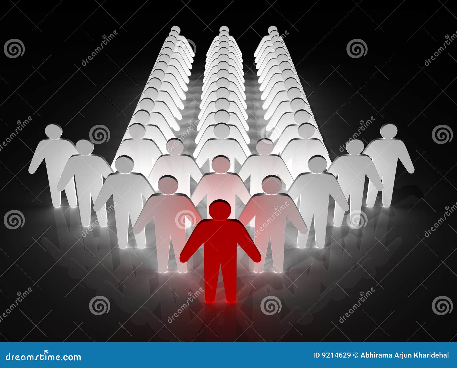 Group of People Being Led by a Leader Stock Illustration - Illustration ...