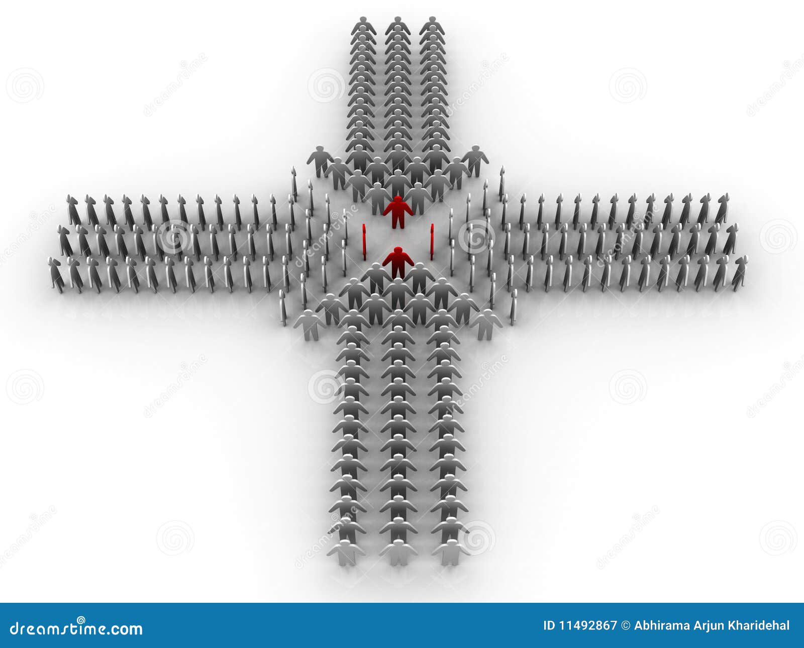 Group of People Being Led by Leaders Stock Illustration - Illustration ...