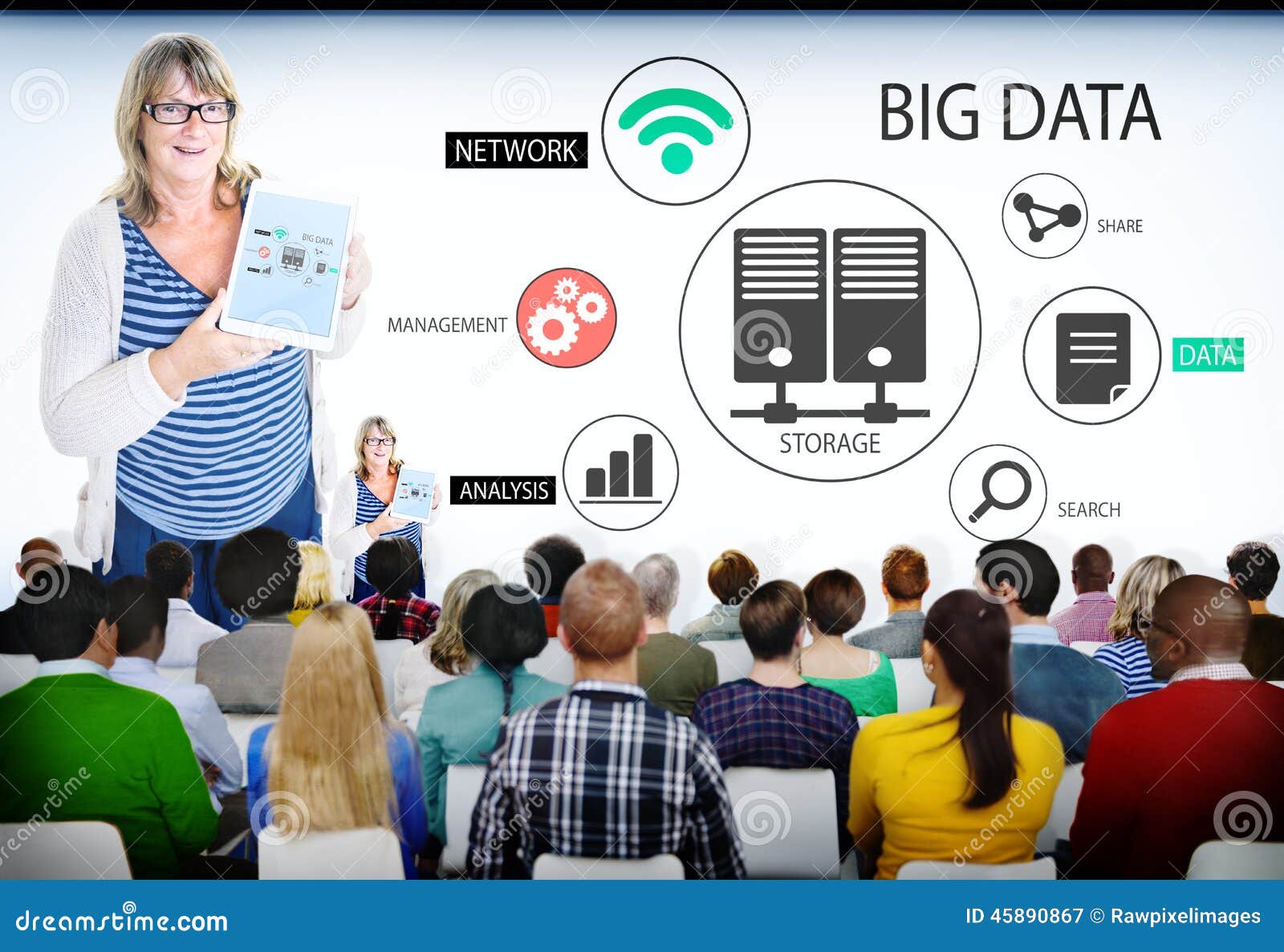 Group of People in Big Data Seminar Stock Image - Image of analysis ...
