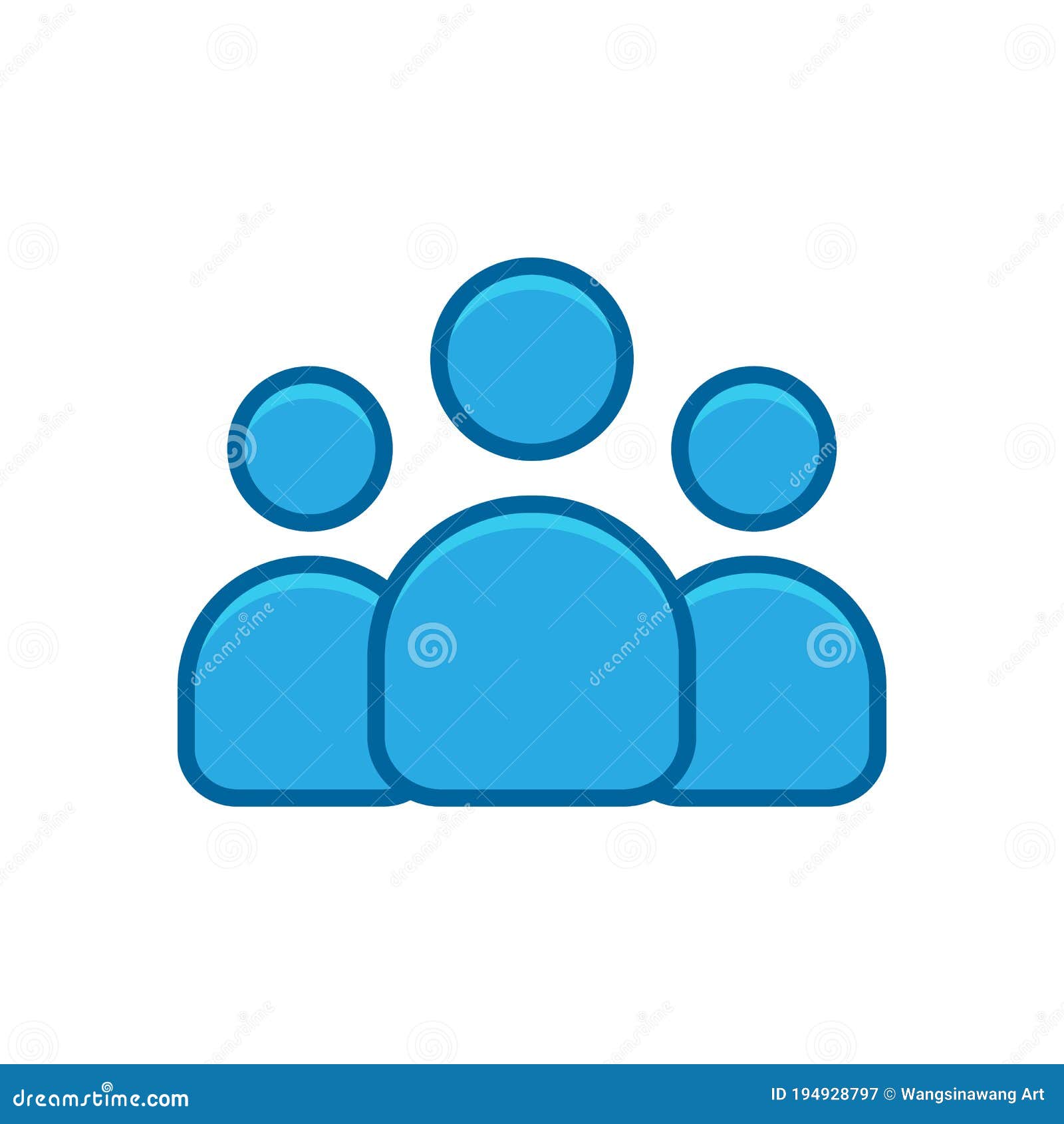 Group People Blue Flat Icon Stock Vector - Illustration of human ...