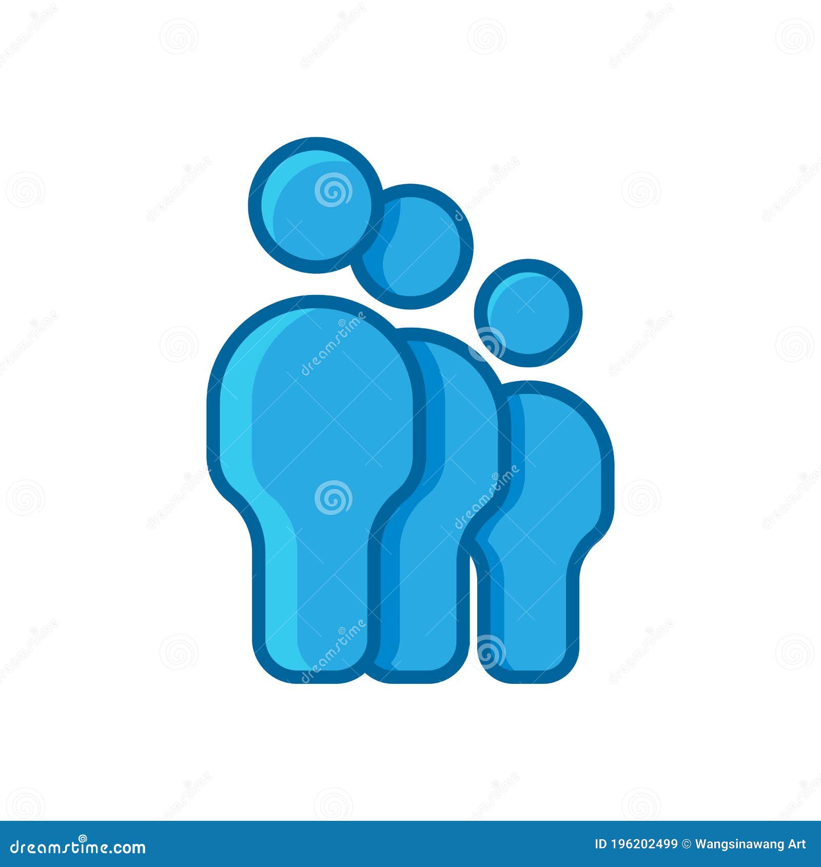 Group People Blue Flat Icon Stock Vector - Illustration of society ...