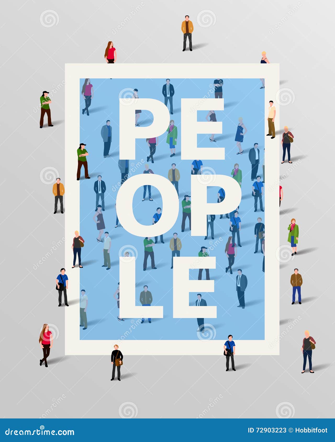 Group of People Border Design Elements. Vector Illustration Stock ...