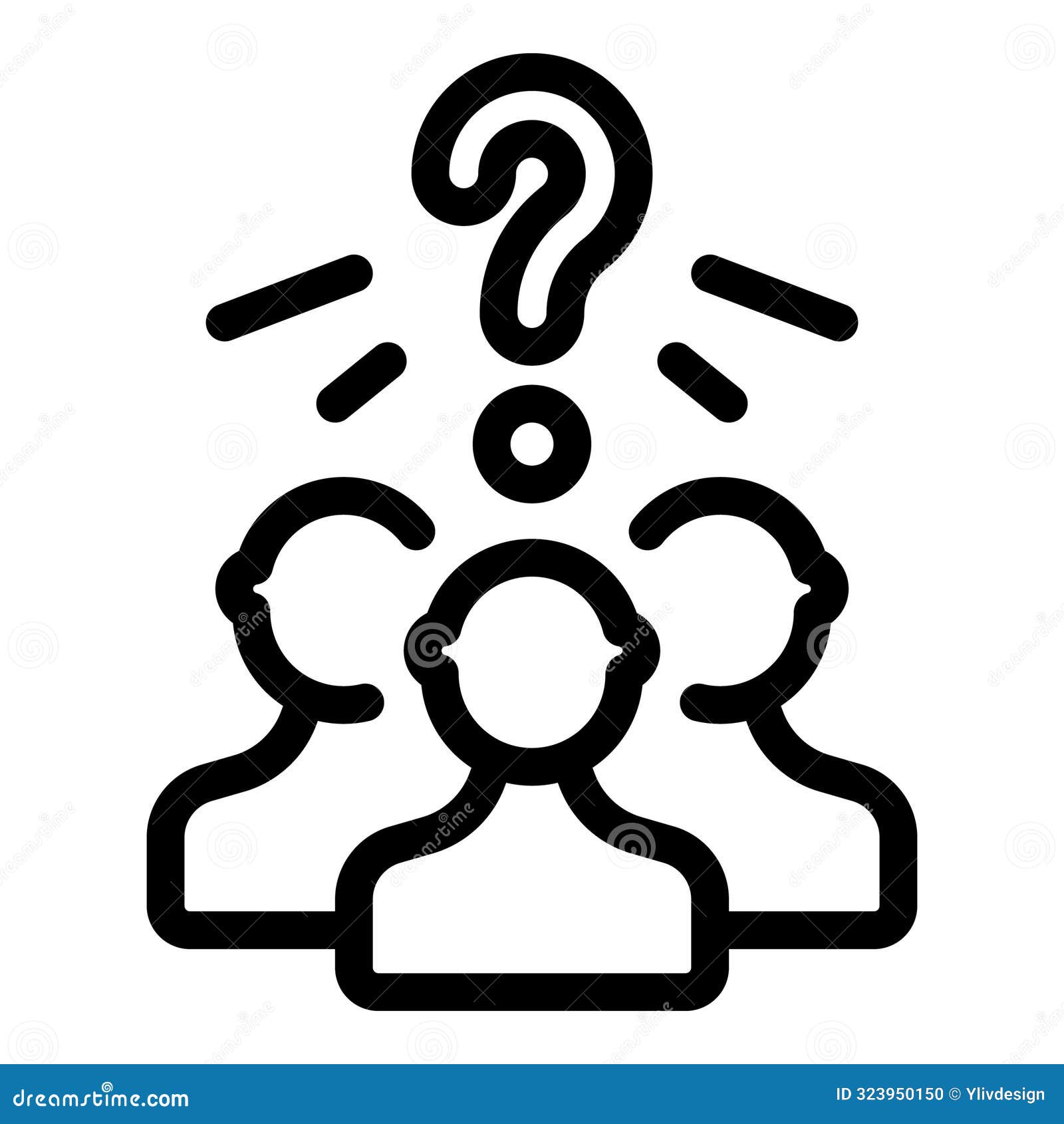 Group of People Thinking, Brainstorming with Question Mark Symbol Stock ...
