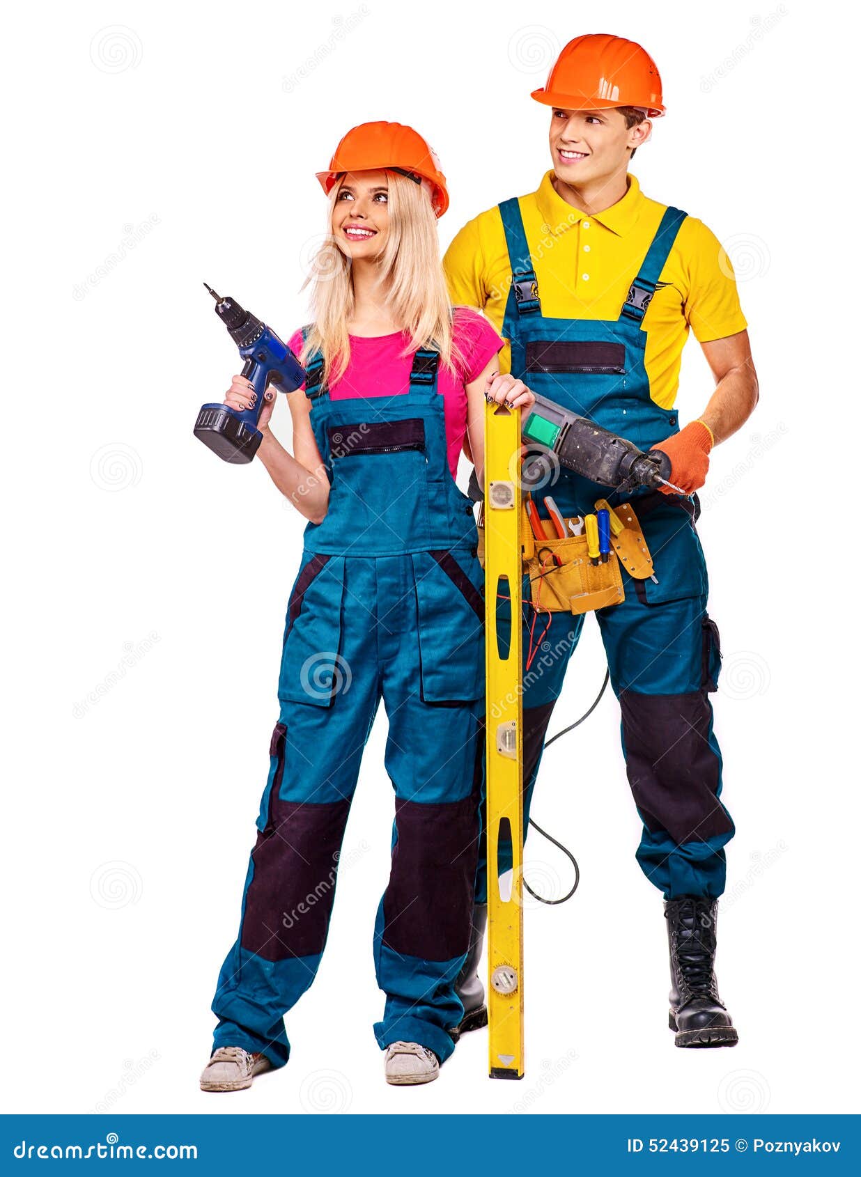 Group People Builder with Construction Tools Stock Image - Image of ...