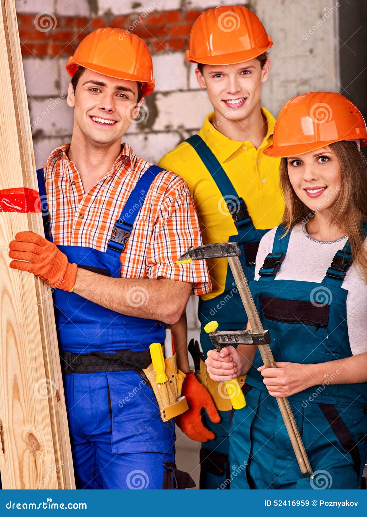 Group People in Builder Uniform Stock Image - Image of hardhat ...