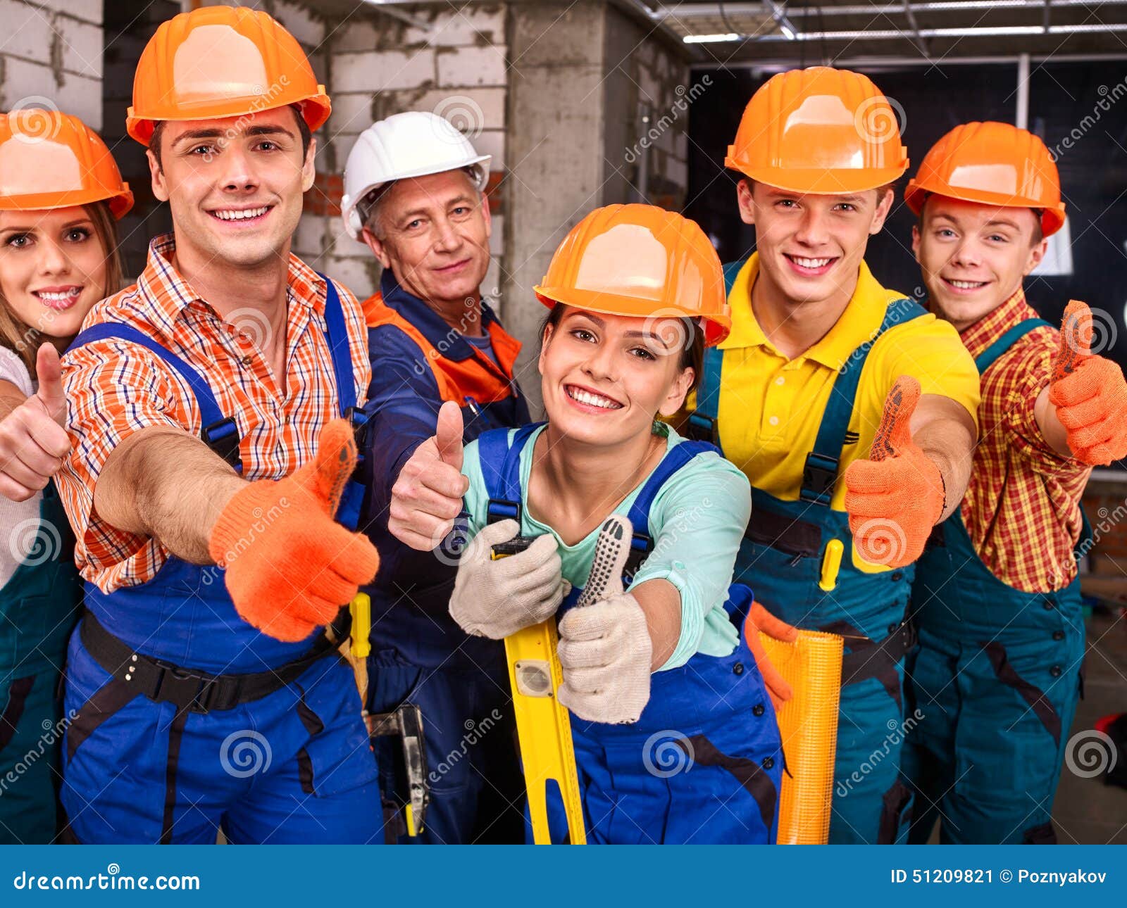 Group People in Builder Uniform Stock Image - Image of renovate, flat ...