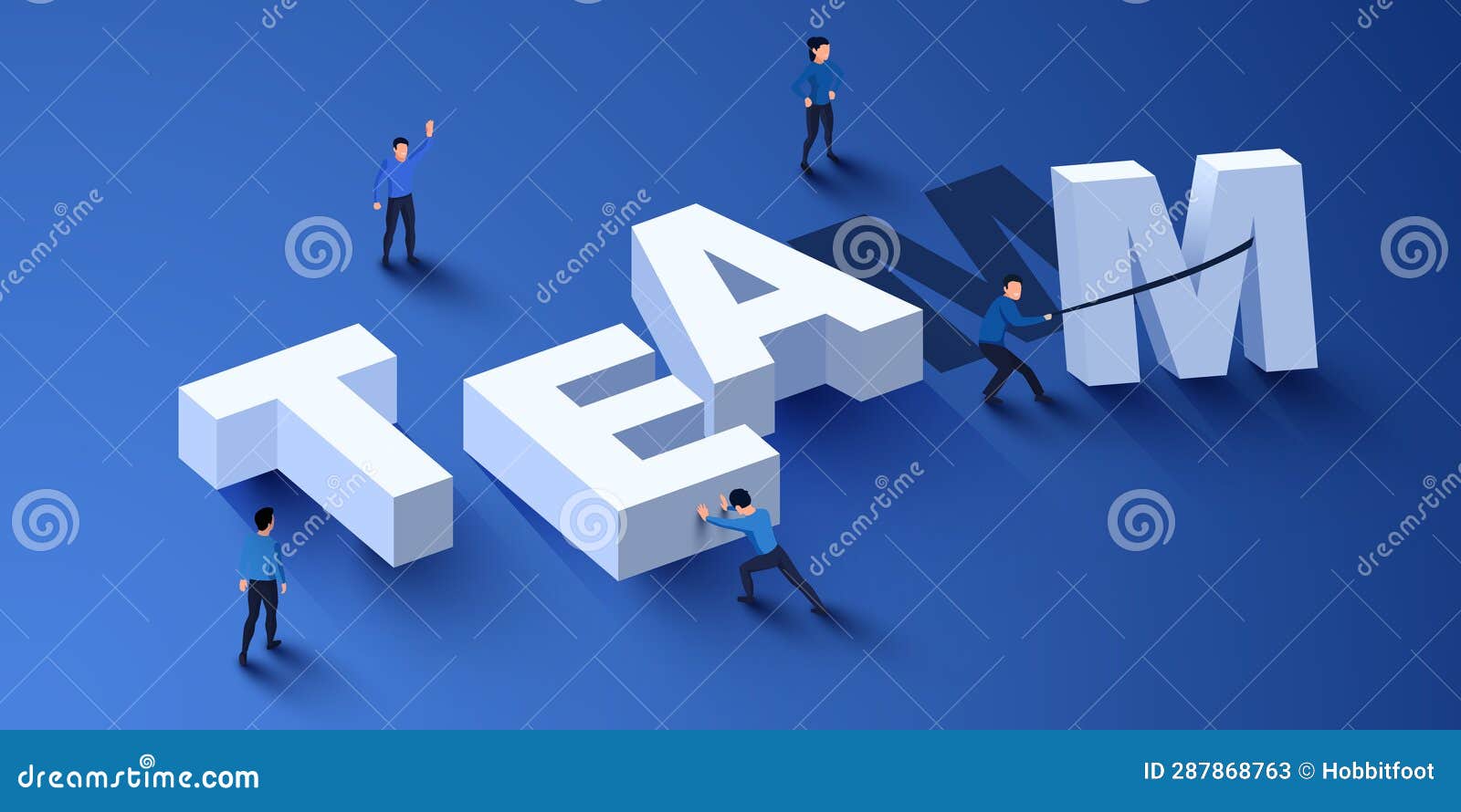 Group of People Builds Team. Teamwork Concept Stock Vector ...
