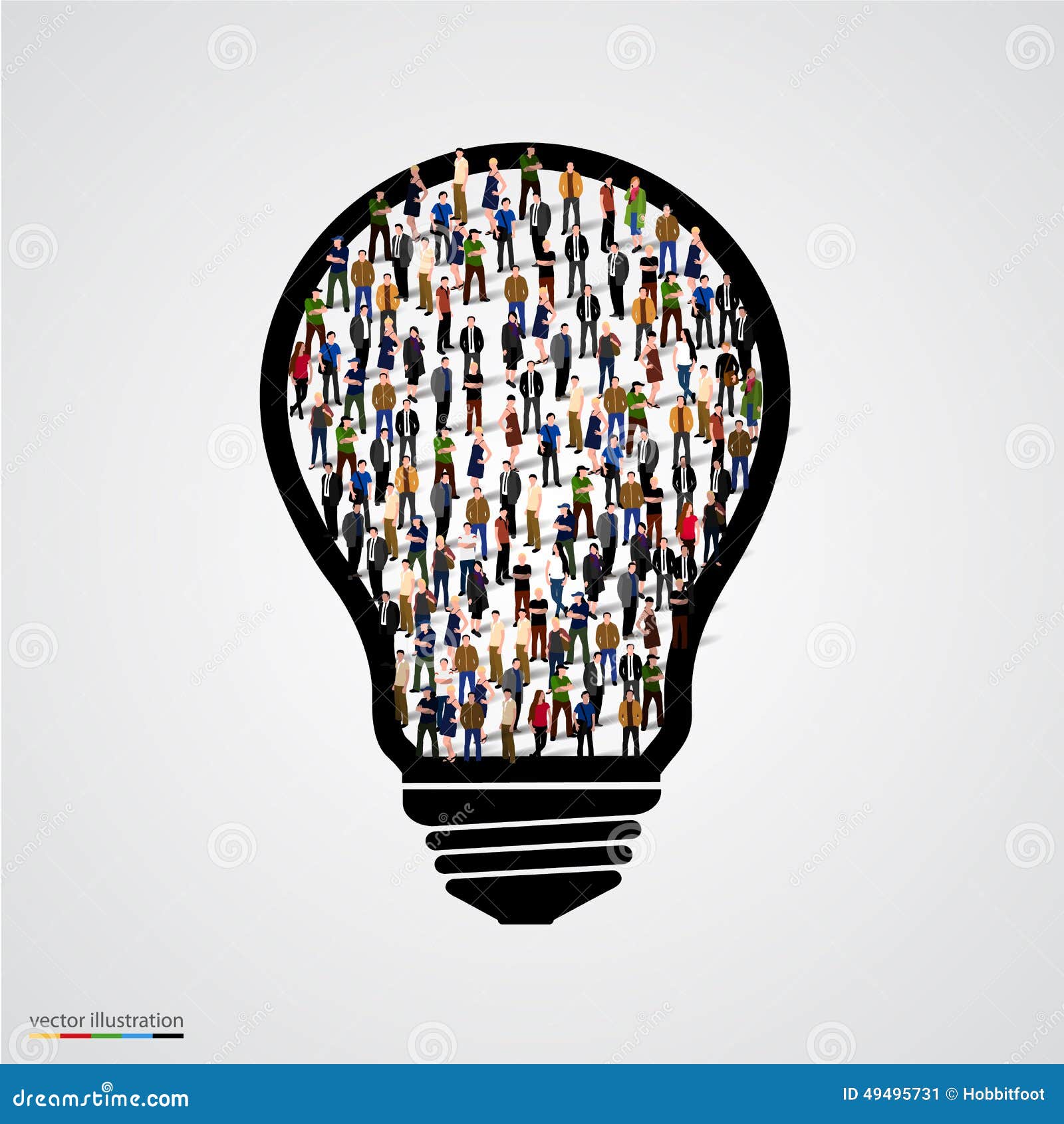 Group of people in bulb. stock vector. Illustration of design - 49495731