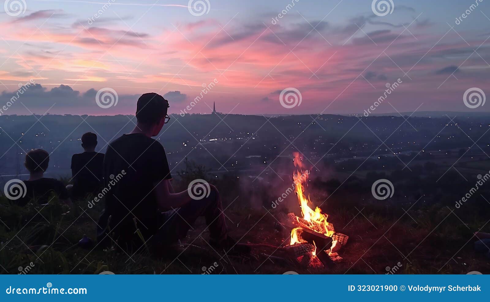 A Group of People Burn Fires in Nature Stock Photo - Image of artistic ...