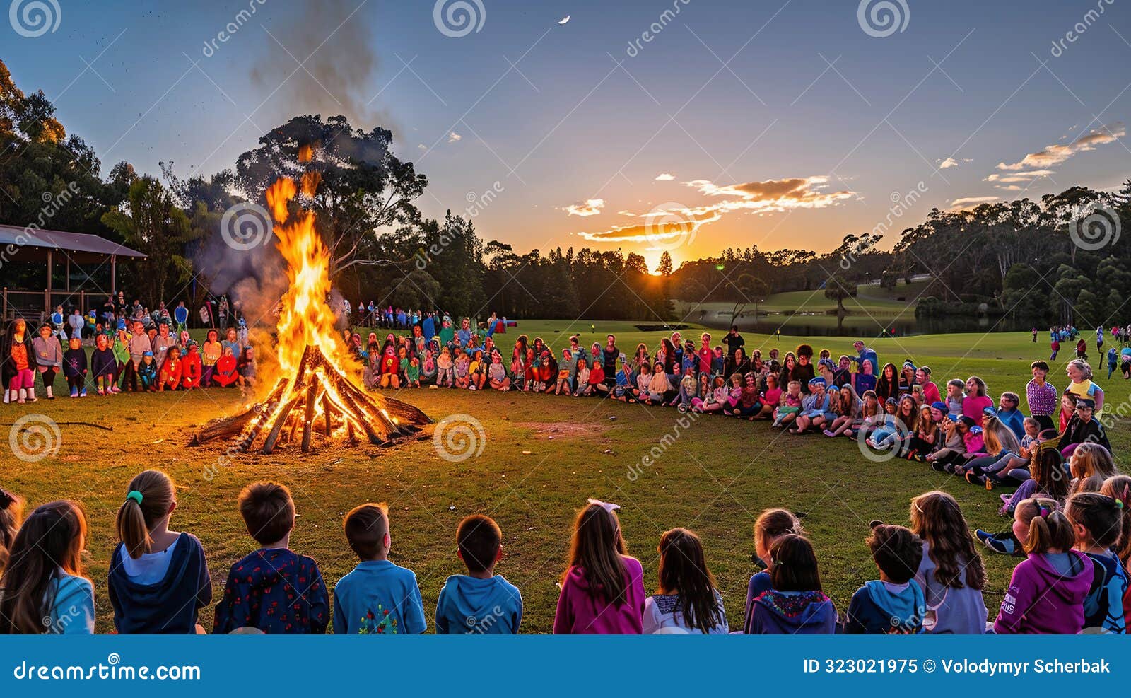 A Group of People Burn Fires in Nature Stock Image - Image of abstract ...