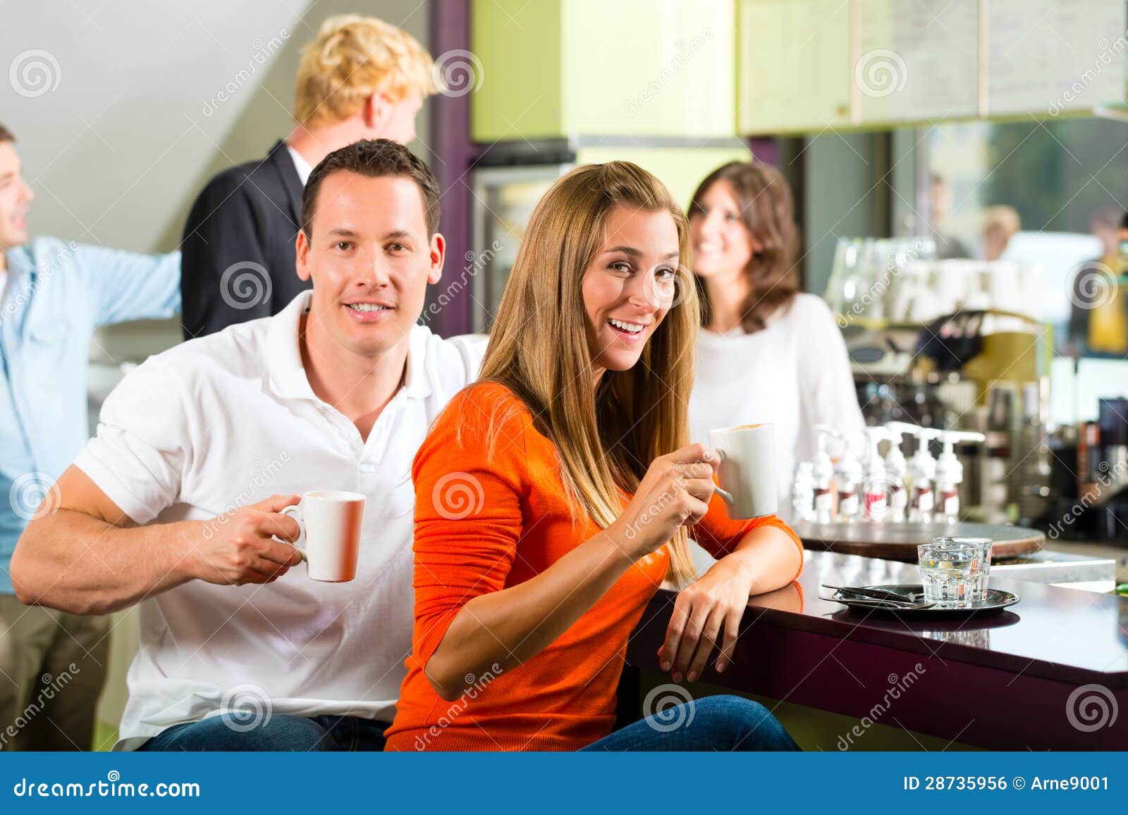Group of People in Cafe Drinking Coffee Stock Photo - Image of drinking ...