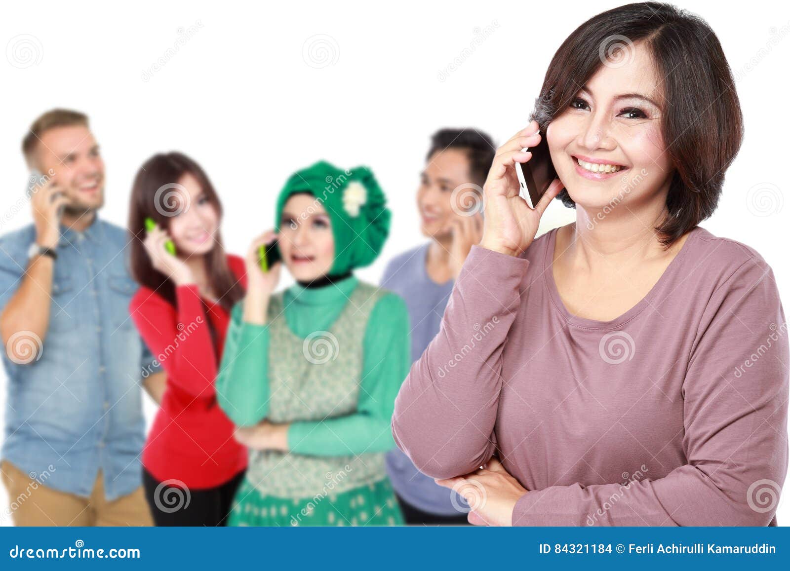 Group of People Calling Using Mobile Phone Stock Photo - Image of ...