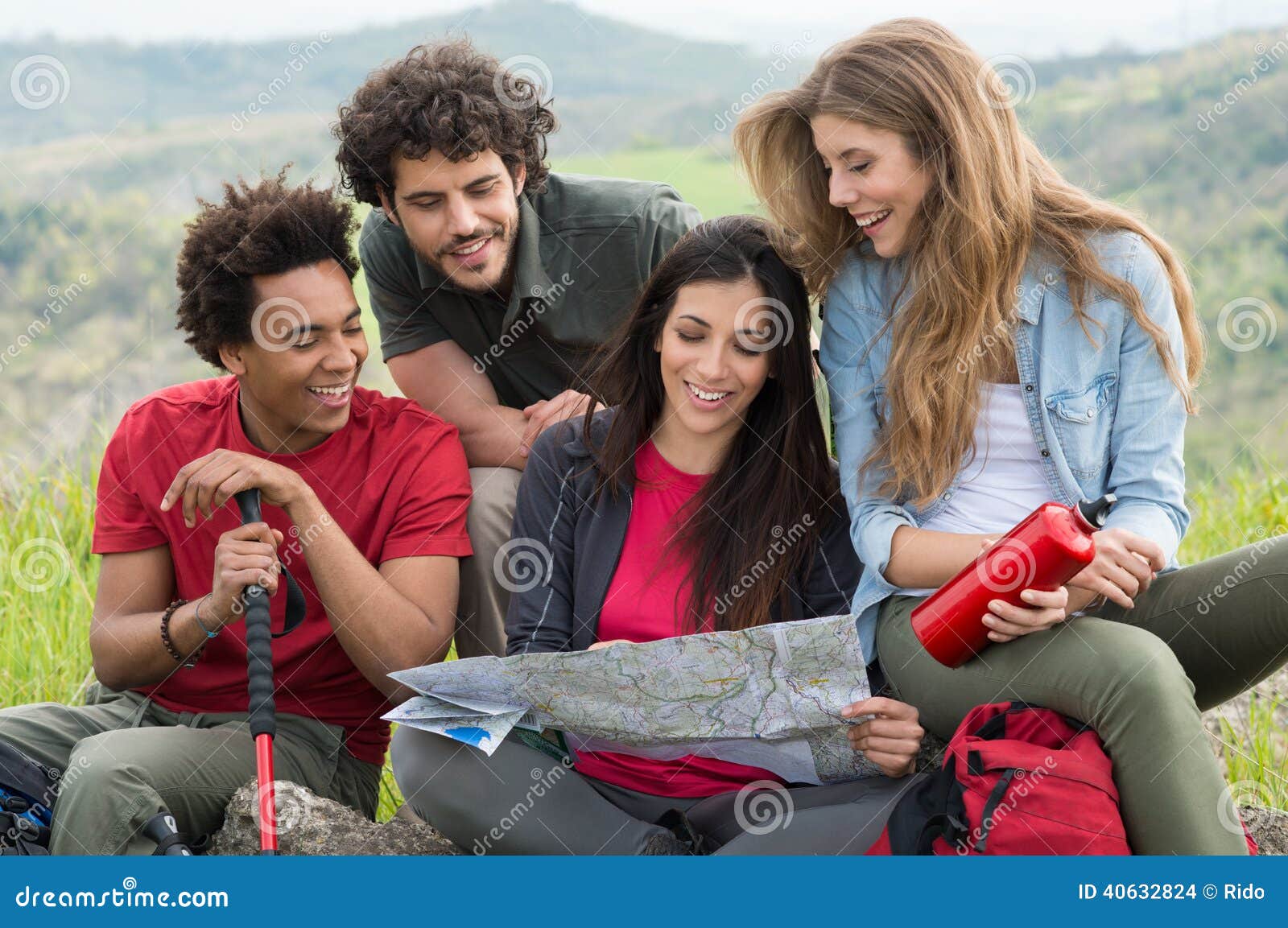 Group of People on Camping Trip Stock Photo - Image of hike, camping ...