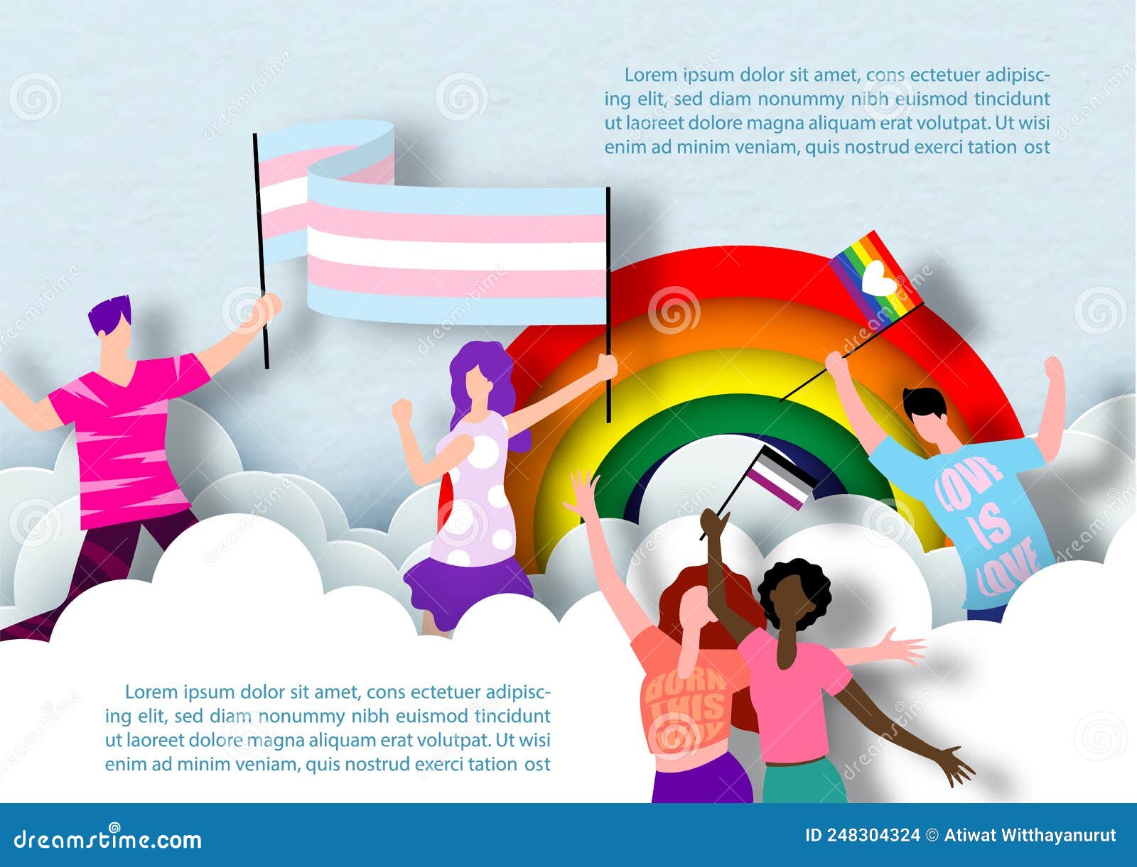 Poster of LGBT Pride Month in Paper Cut Style and Vector Design Stock ...