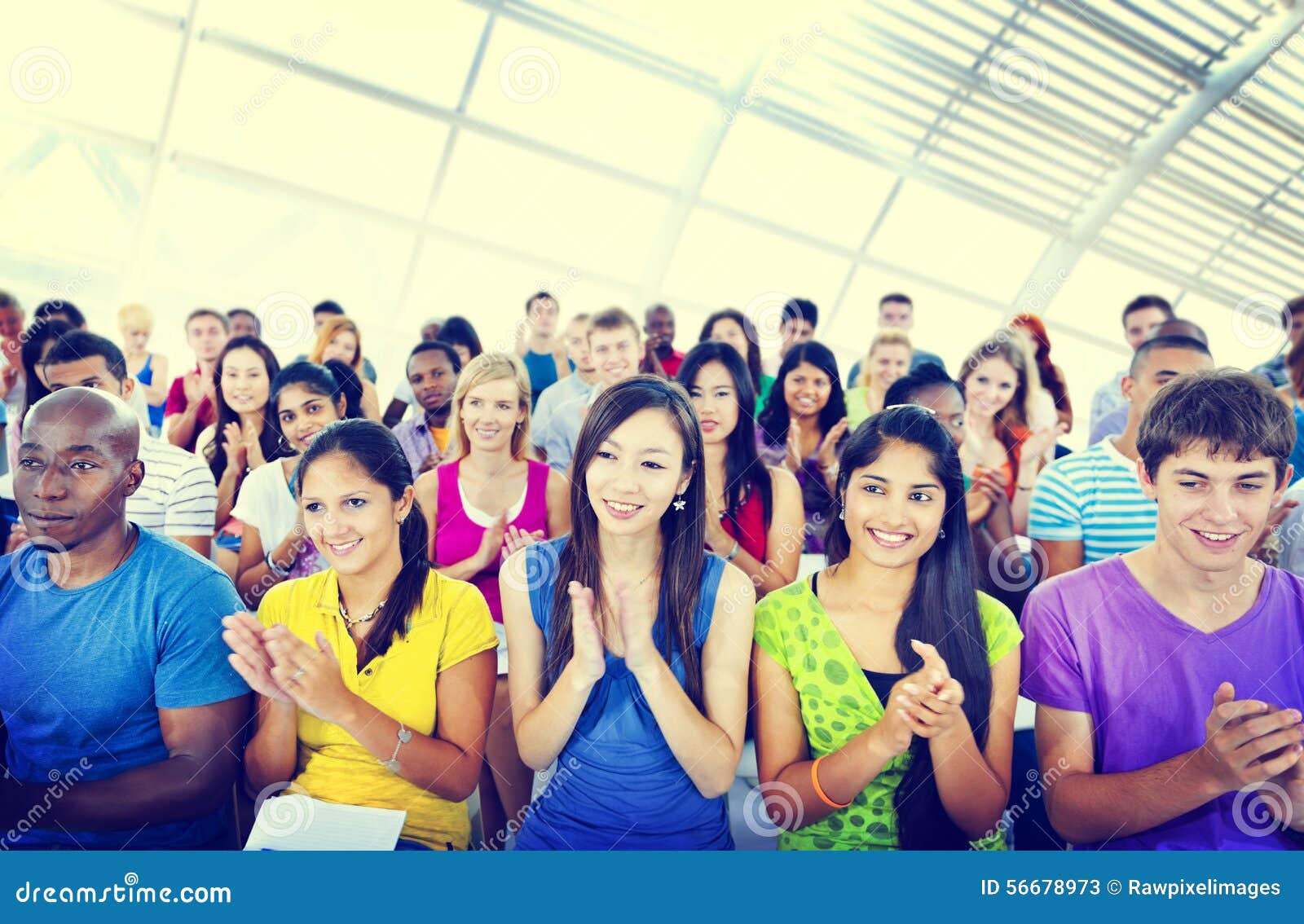 Group People Casual Learning Lecture Applause Clapping Concept Stock ...