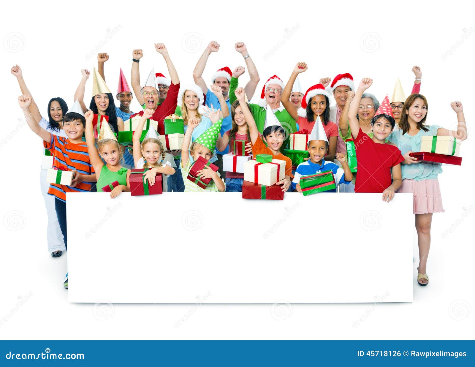 Group of People Celebrating on Christmas Stock Photo - Image of ...