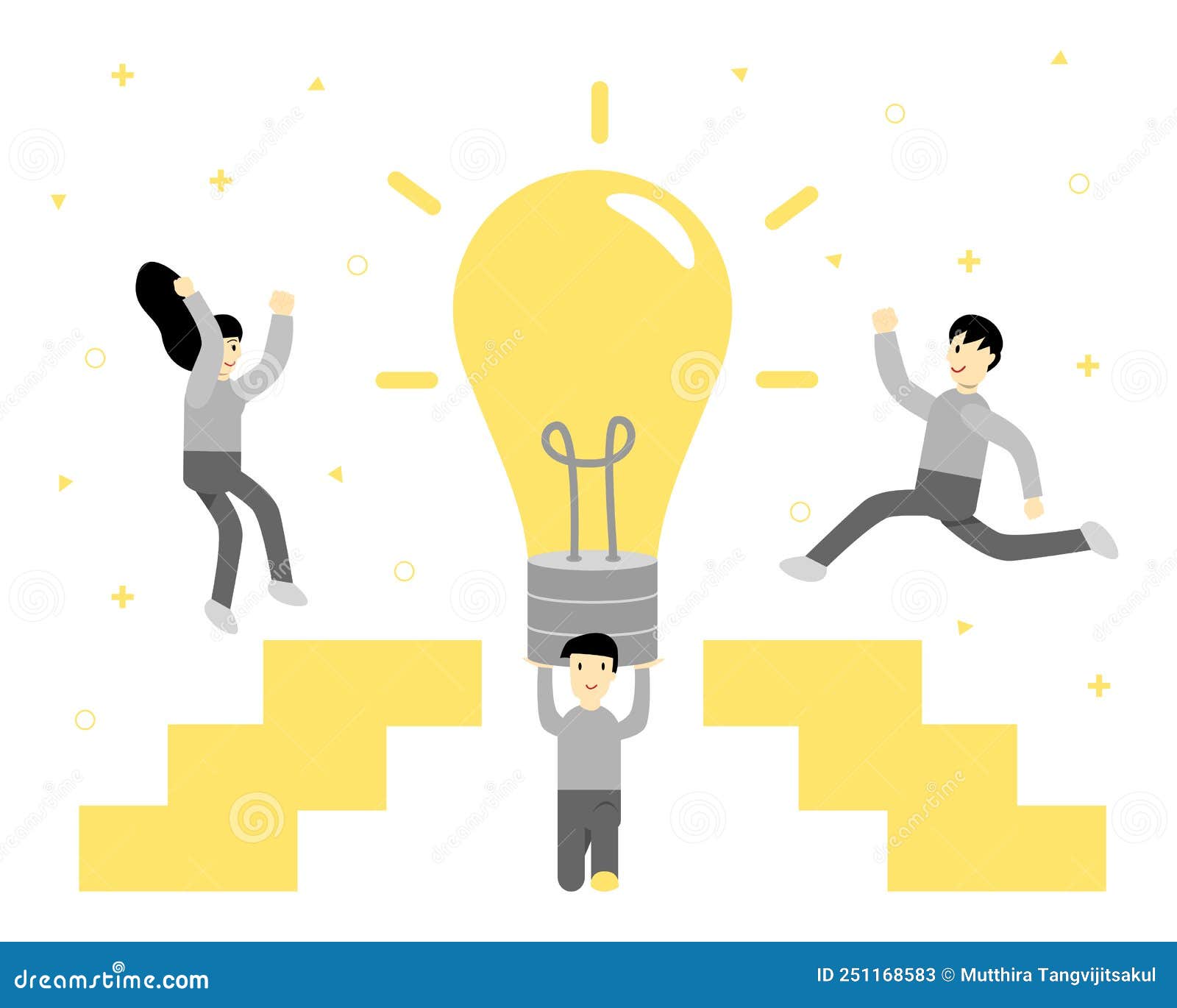 Group of People Celebrating a New Idea Cartoon Vector. Creative ...
