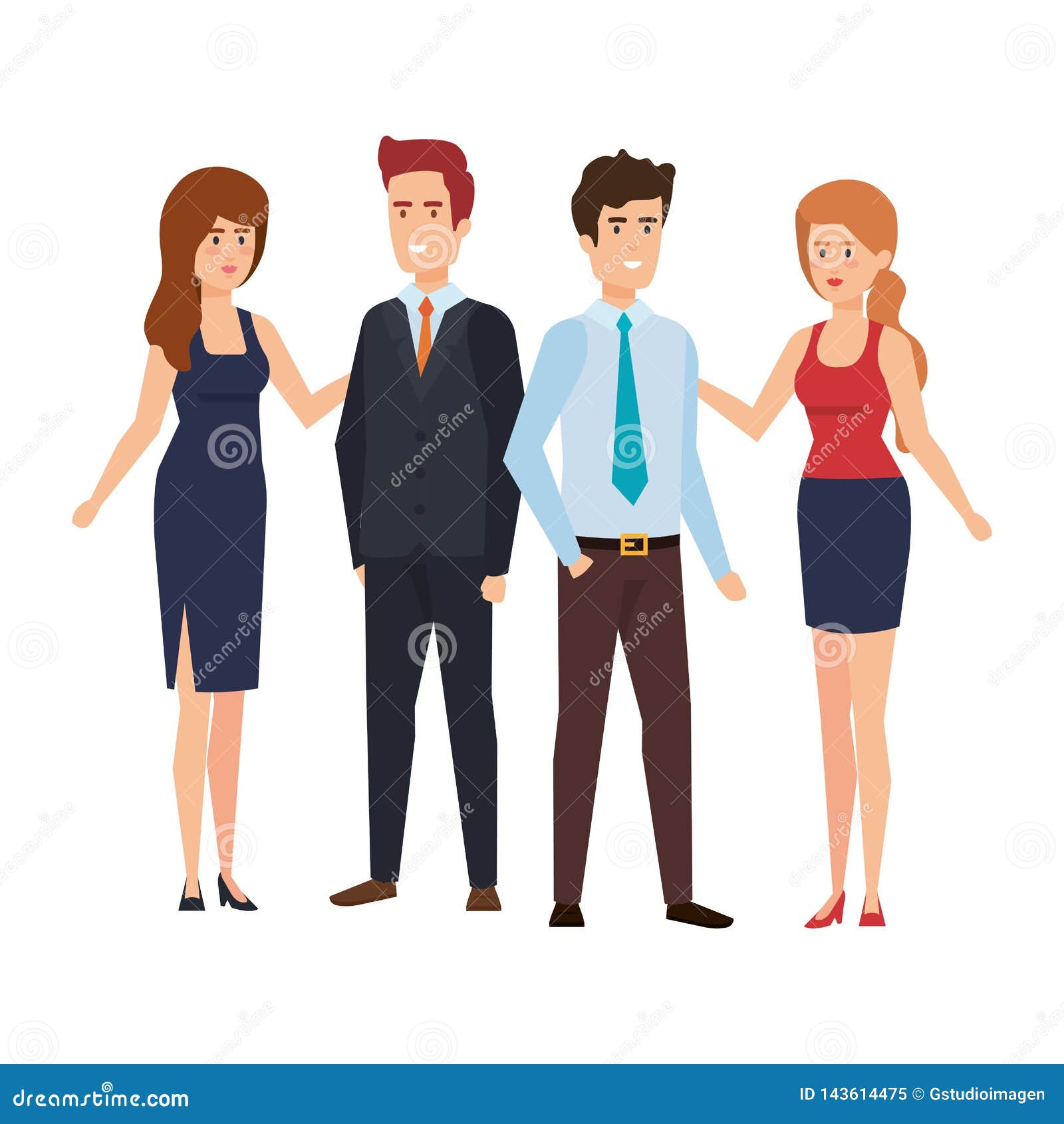 Group of people characters stock vector. Illustration of contemporary ...