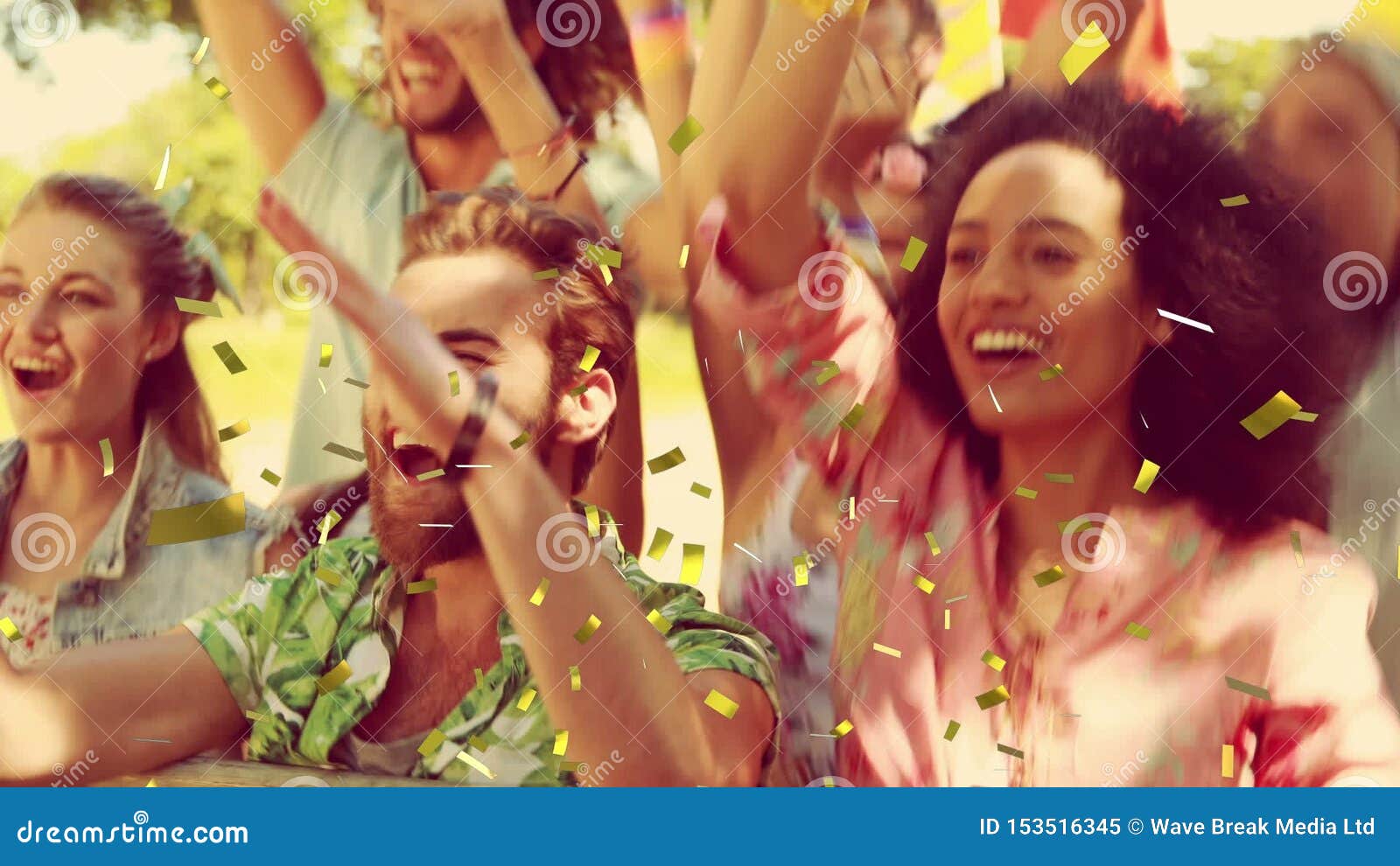 Group of people cheering stock video. Video of celebration - 153516345