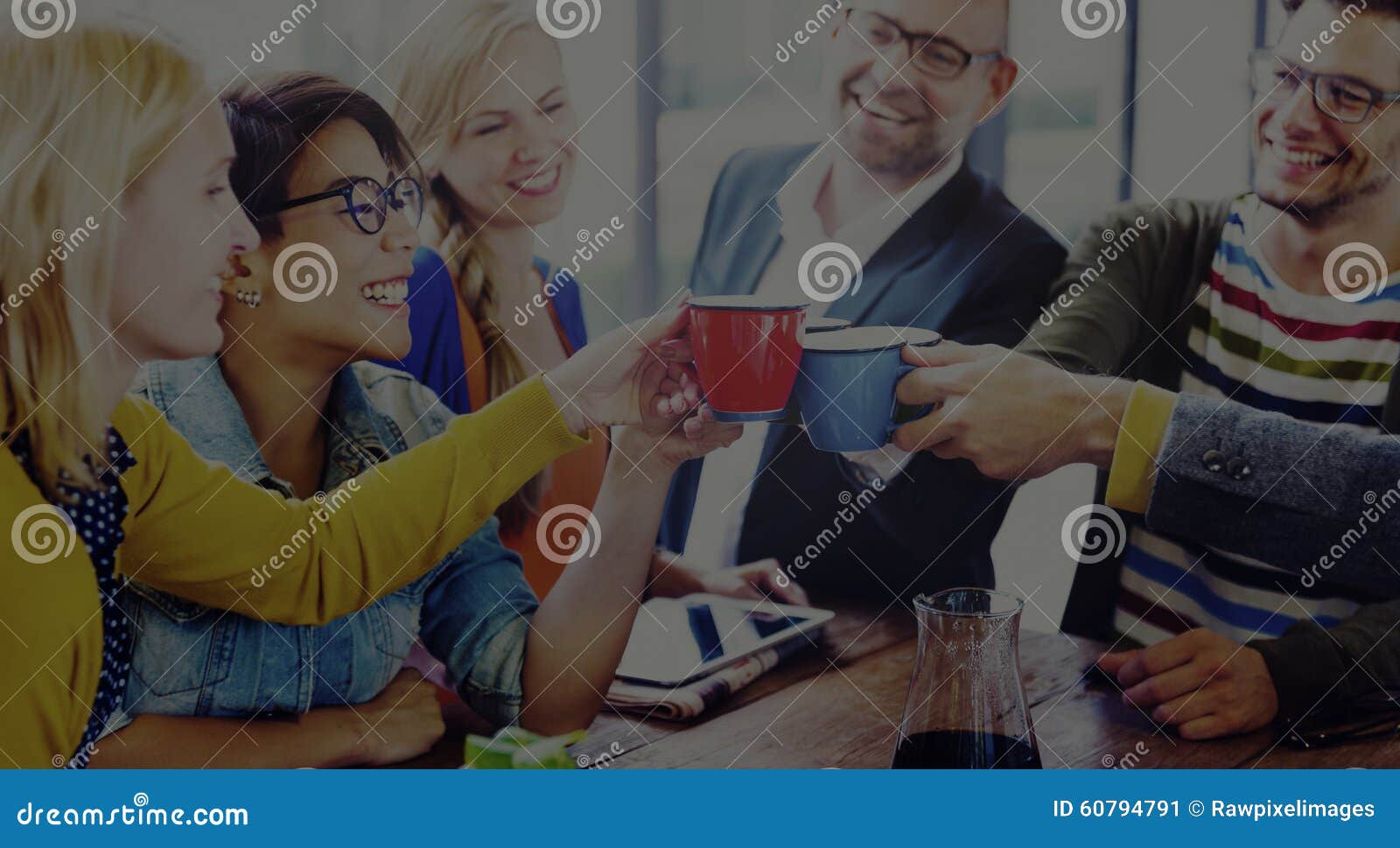 Group of People Cheers Coffee Break Concept Stock Image - Image of ...