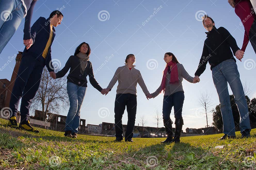 Group of People in circle stock image. Image of outdoor - 18255473