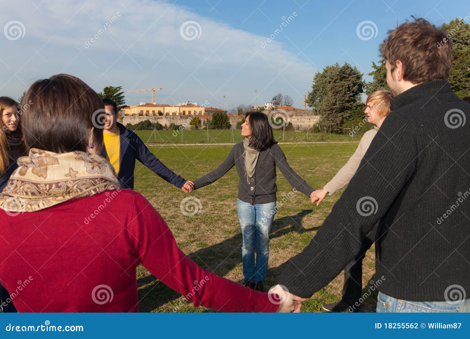Group of People in circle stock photo. Image of holding - 18255562