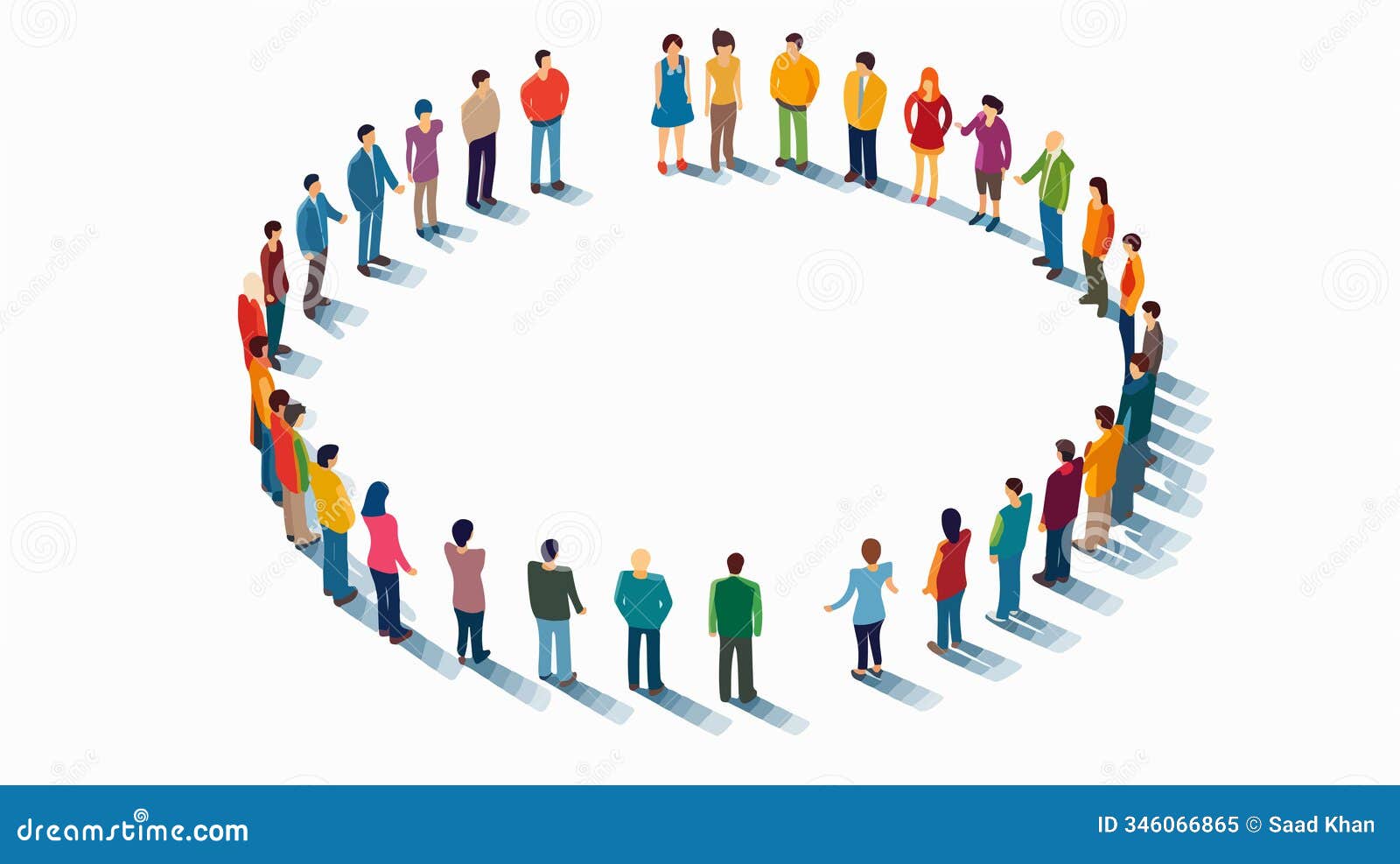 Group of People in Circle Shape Vector Symbol Illustration Stock ...