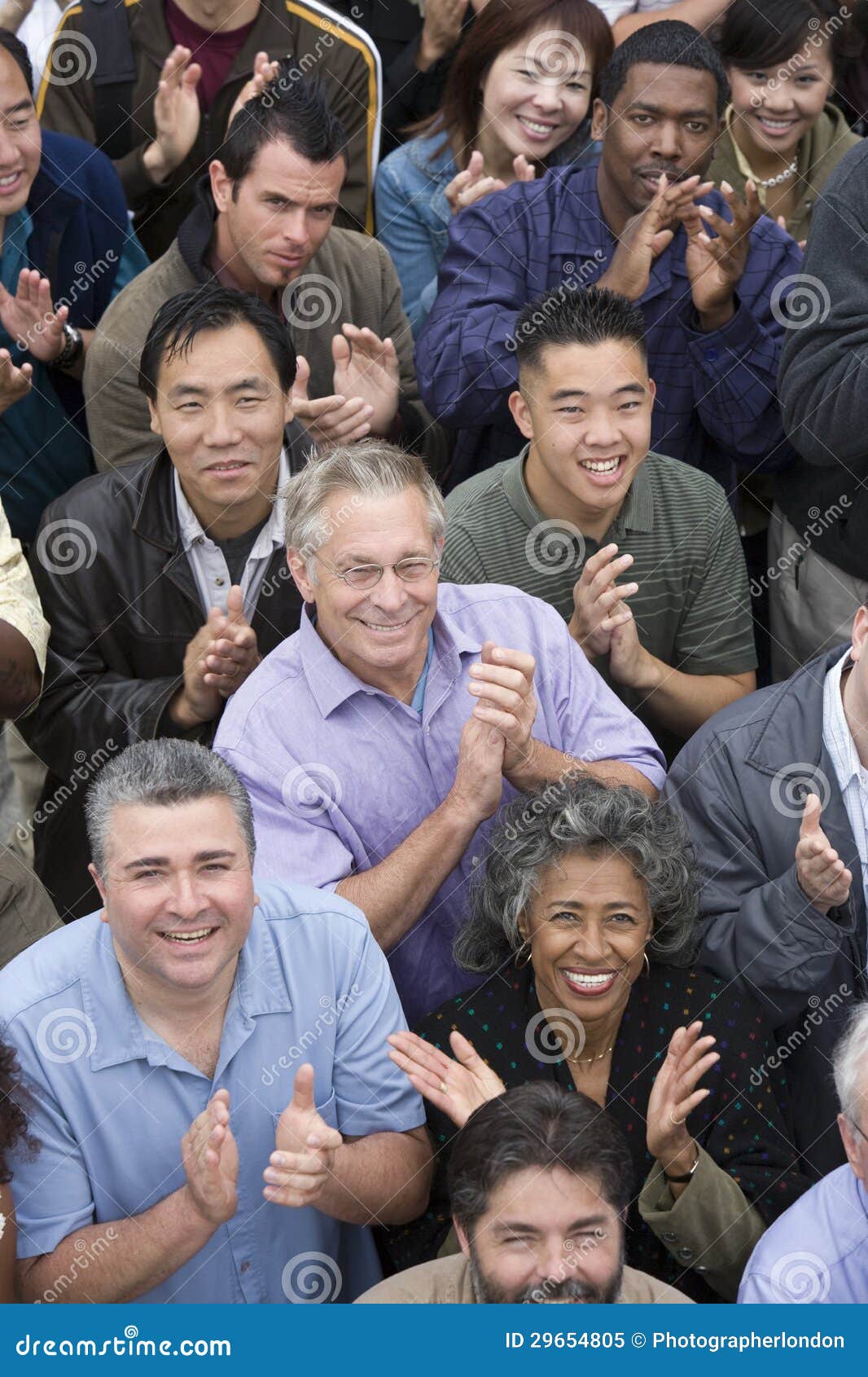 Group of People Clapping Together Stock Image - Image of senior ...