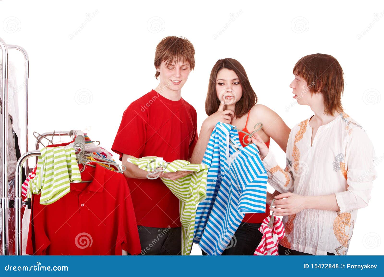 Group People in Clothing Shop. Stock Photo - Image of merchandise ...