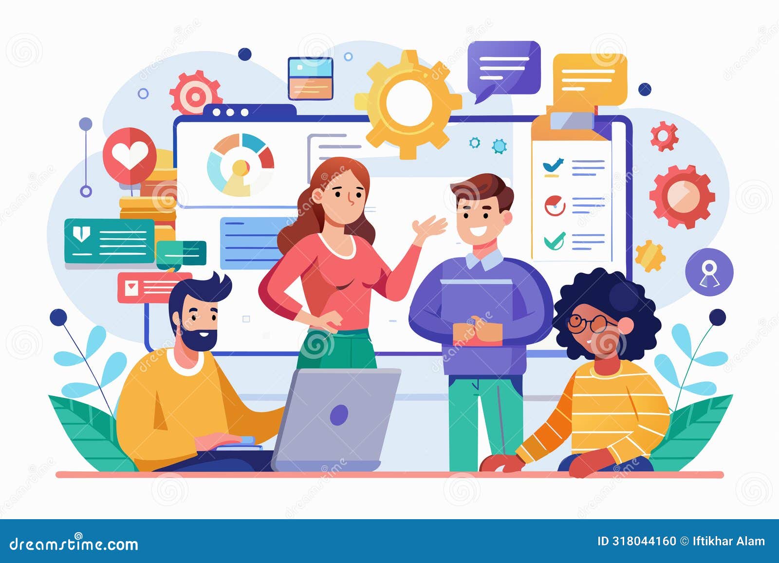 A Group of People Collaborating Around a Laptop, Discussing UI UX ...