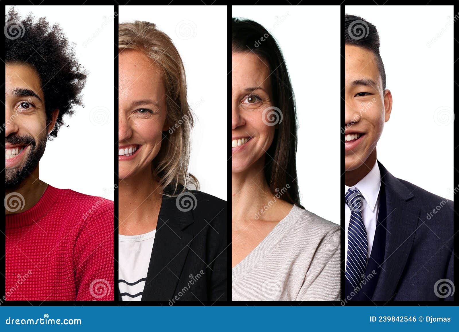 Group of People in a Collage Stock Photo - Image of concentrated ...