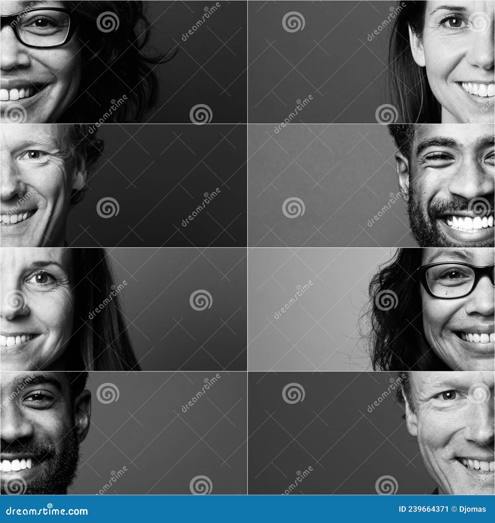Group of People in a Collage Stock Image - Image of serious, female ...