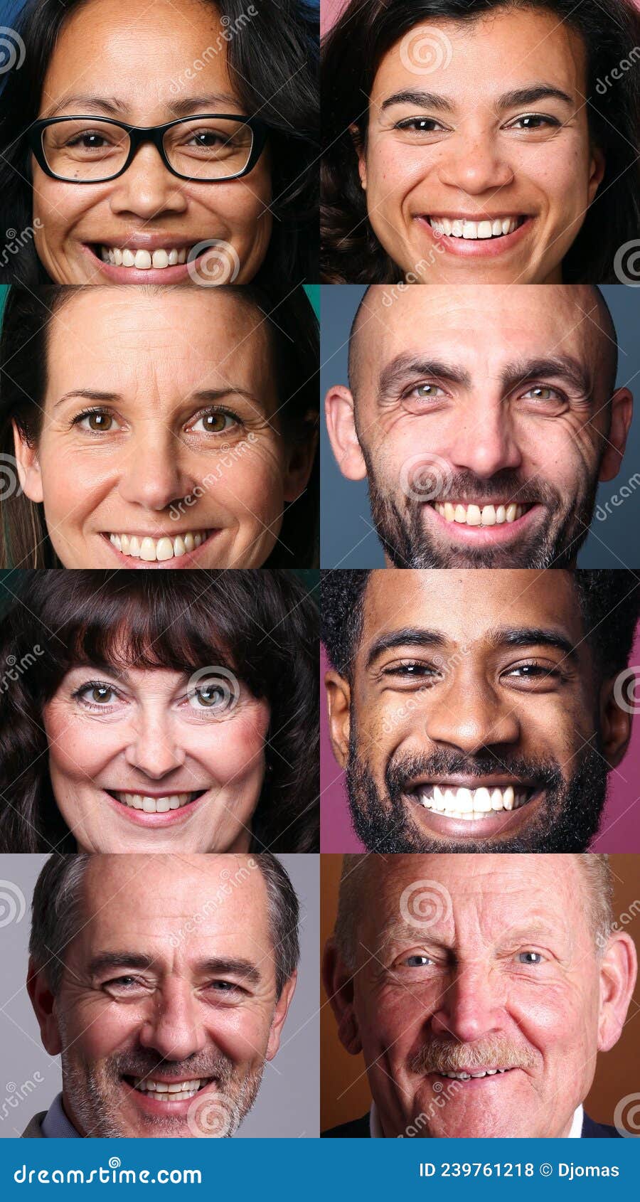 Group of People in a Collage Stock Photo - Image of mixedrace, serious ...