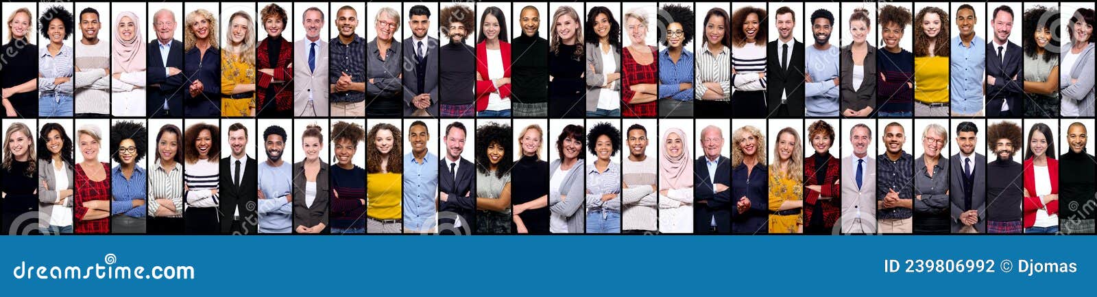 Group of People in a Collage Stock Photo - Image of stern, focused ...