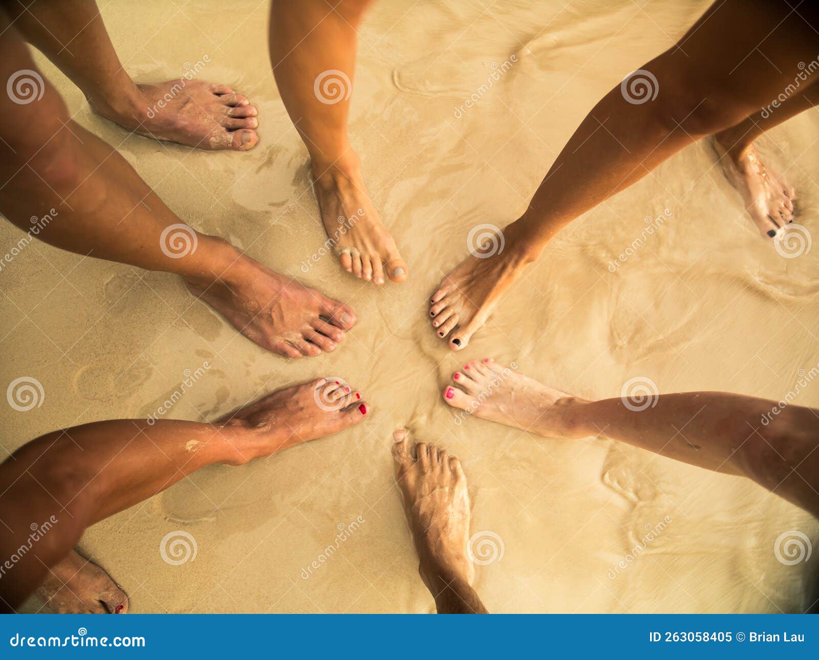 Group of People Comparing Feet at the Beach Stock Image - Image of ...