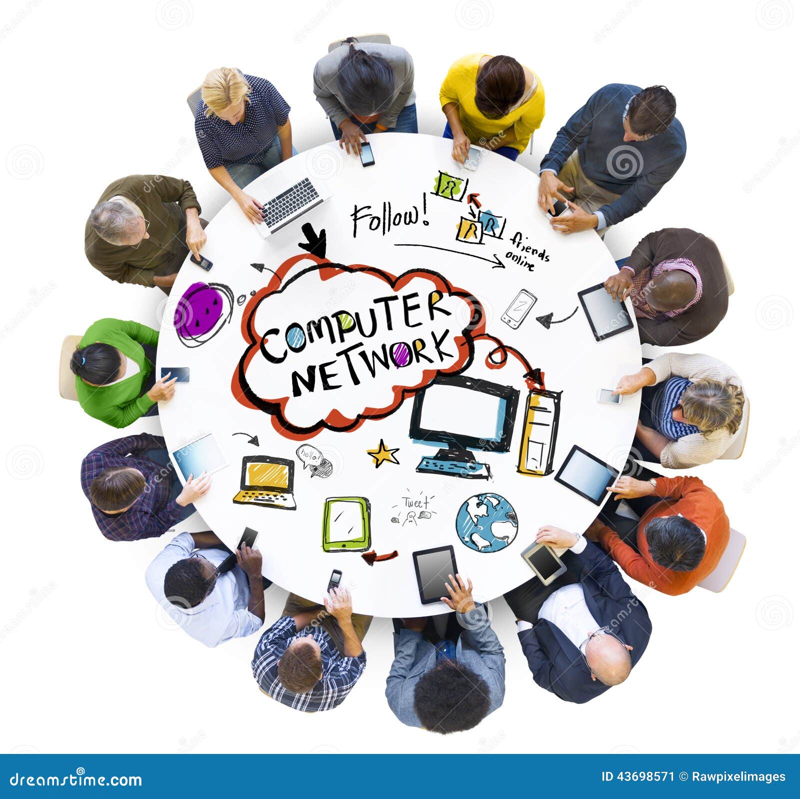 Group of People and Computer Network Concepts Stock Illustration ... Group of People and Computer Network Concepts Stock Illustration ...