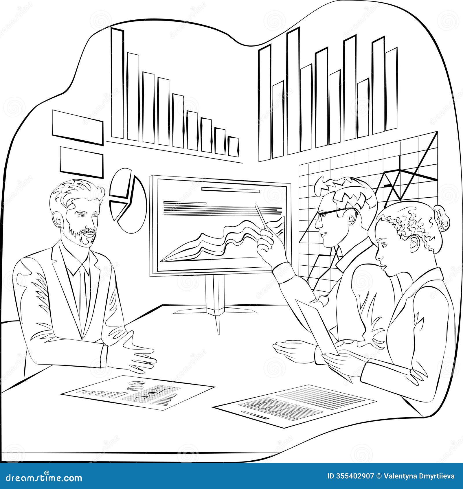 Group Of People Conduct Interviews. Sketch. Cartoon Vector ...