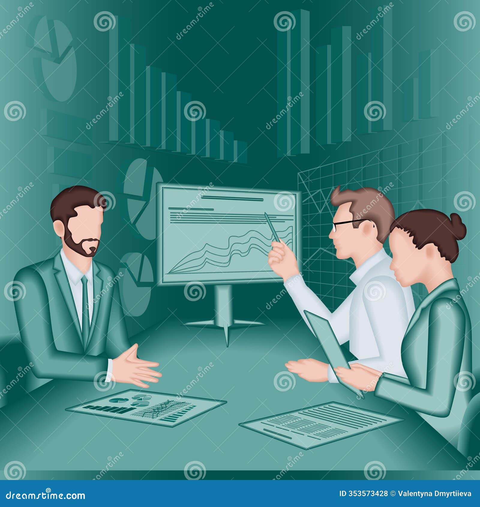 Group of People Conduct Stakeholder Interviews. 2D Stock Illustration ...