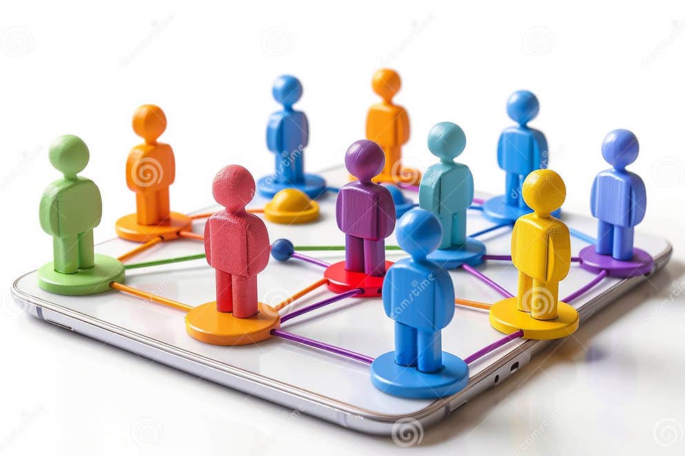 A Group of People are Connected by a Network of Strings Stock Image ...
