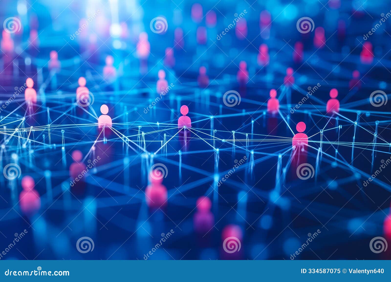 A Group of People Connected To Each Other on a Blue Background Stock ...